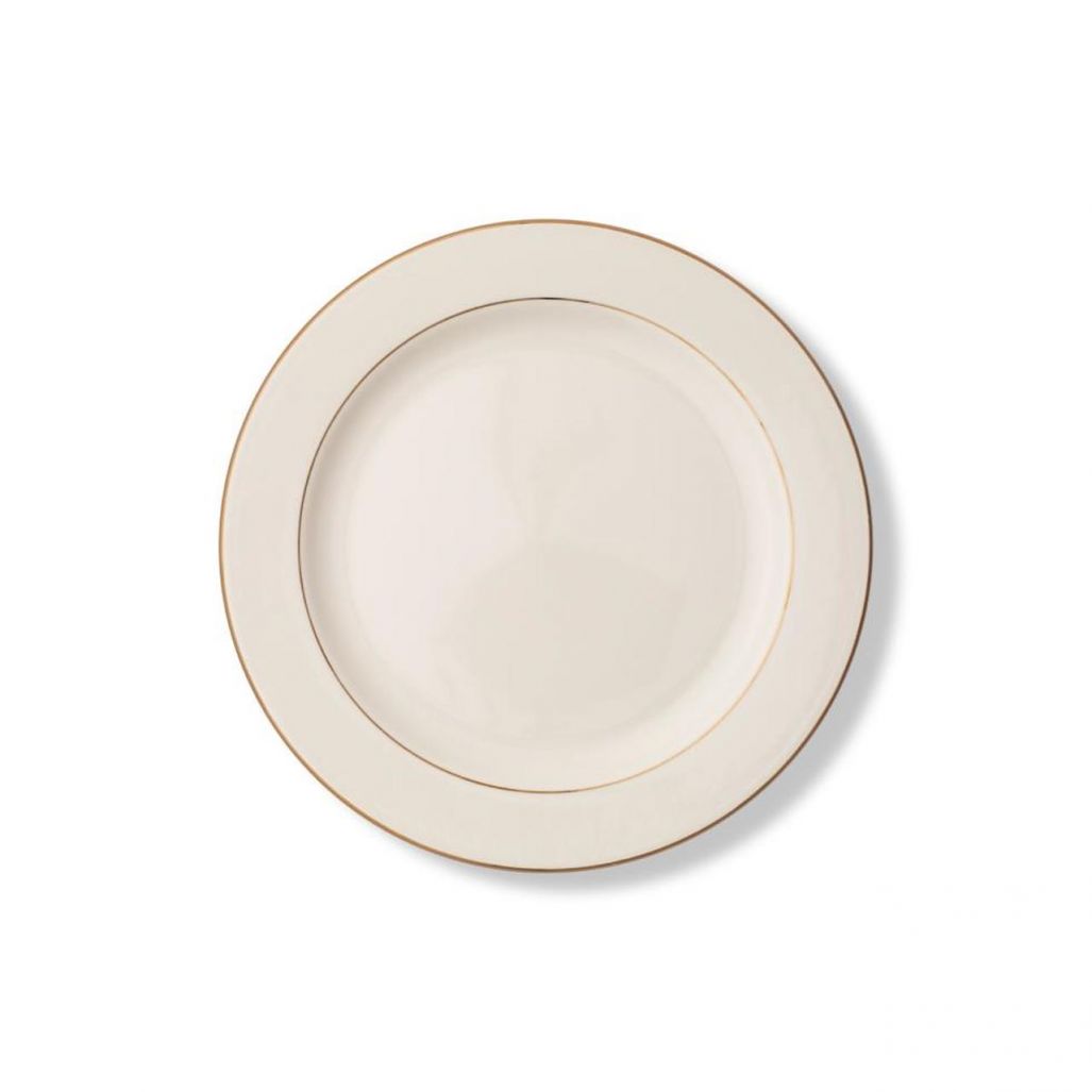 Brentwood Party Rentals - Ivory w/Gold band- Dinner Plate Set of 10